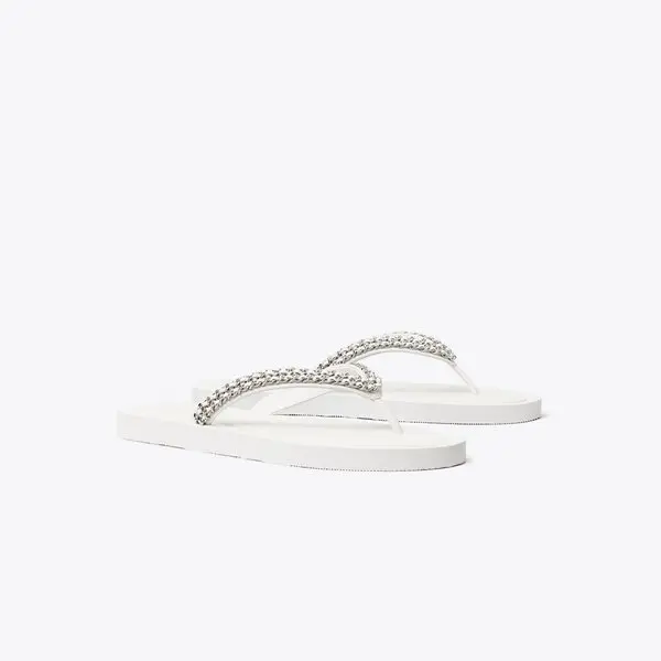 Tory Burch Kira Chain Flip-flop - White