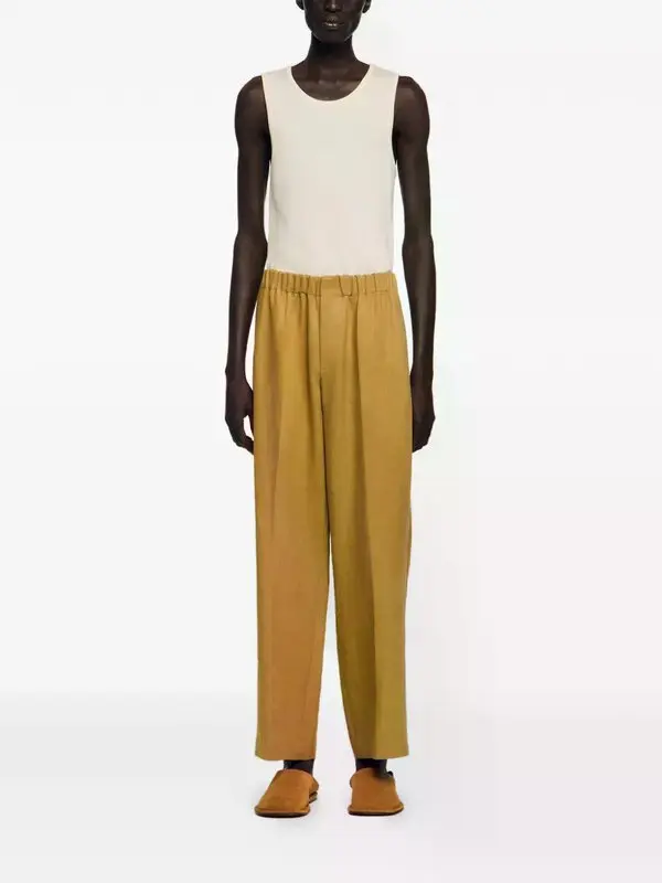 Sandro Wide-leg Elasticated Linen Trousers - Neutrals