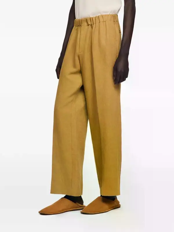 Sandro Wide-leg Elasticated Linen Trousers - Neutrals