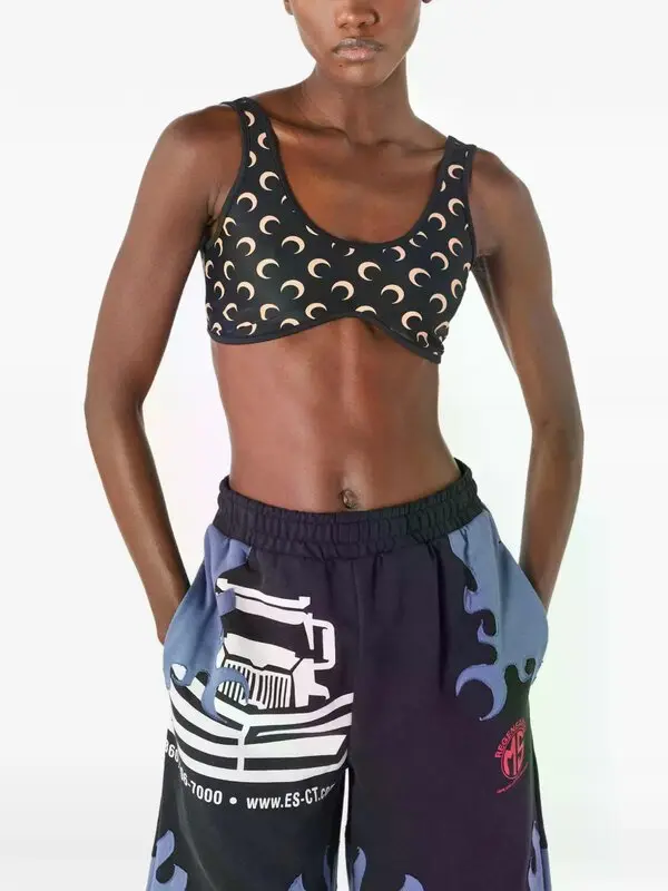 MARINE SERRE Moon-print Top Bra