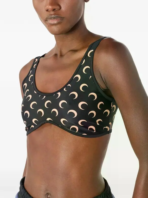 MARINE SERRE Moon-print Top Bra