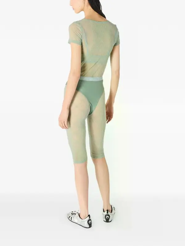 MARINE SERRE Moonogram Mesh T-shirt - Green