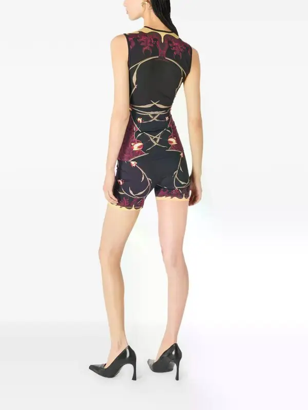 MARINE SERRE Floral Print Mini Shorts