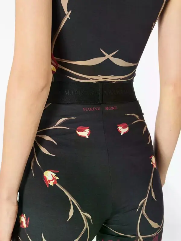 MARINE SERRE Floral Print Mini Shorts