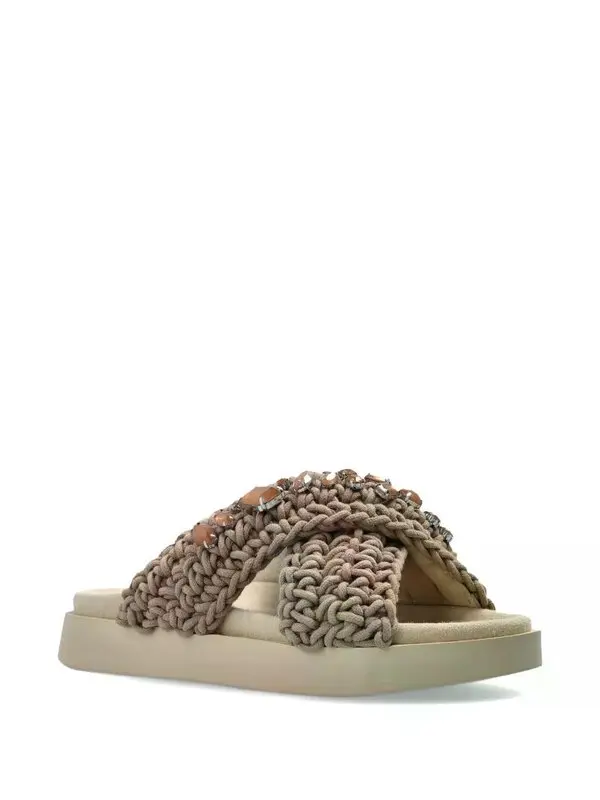 Inuikii Criss-cross Embellished Sandals
