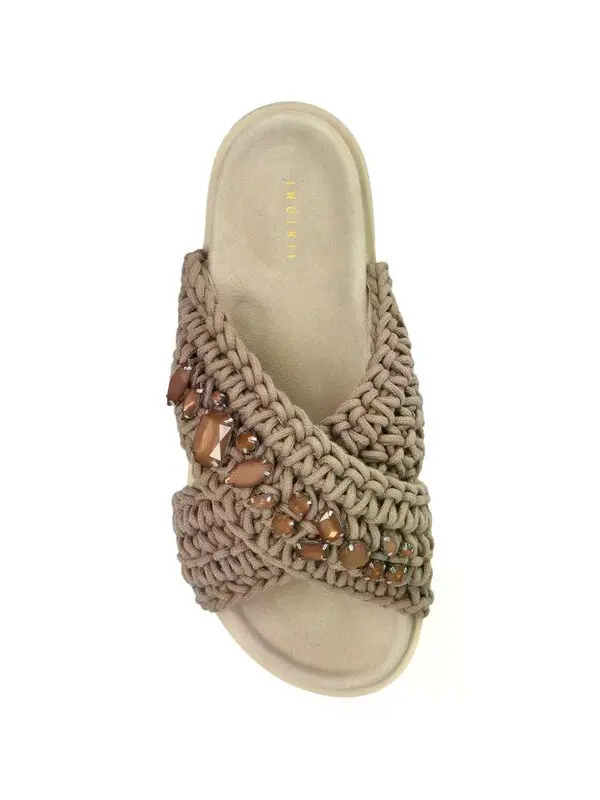 Inuikii Criss-cross Embellished Sandals