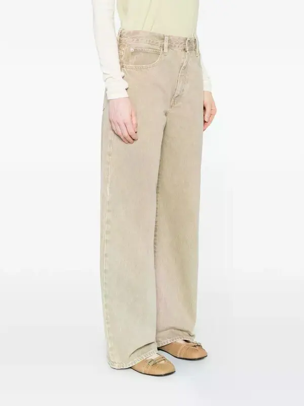 FRAME The Bow Wide-leg Jeans - Neutrals