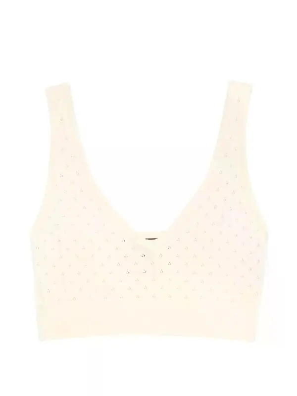 Plan C V-neck Sleeveless Top - Neutrals