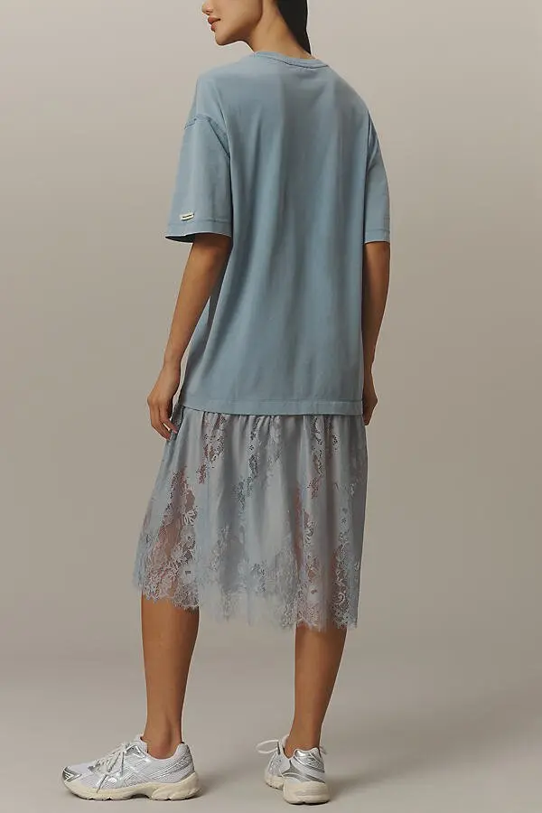 DAILY PRACTICE Twofer T-shirt With Lace Skirt