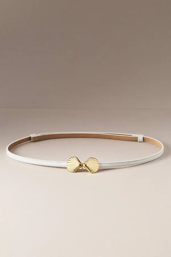 B-low The Belt Shelbi Leather Belt - White/gold