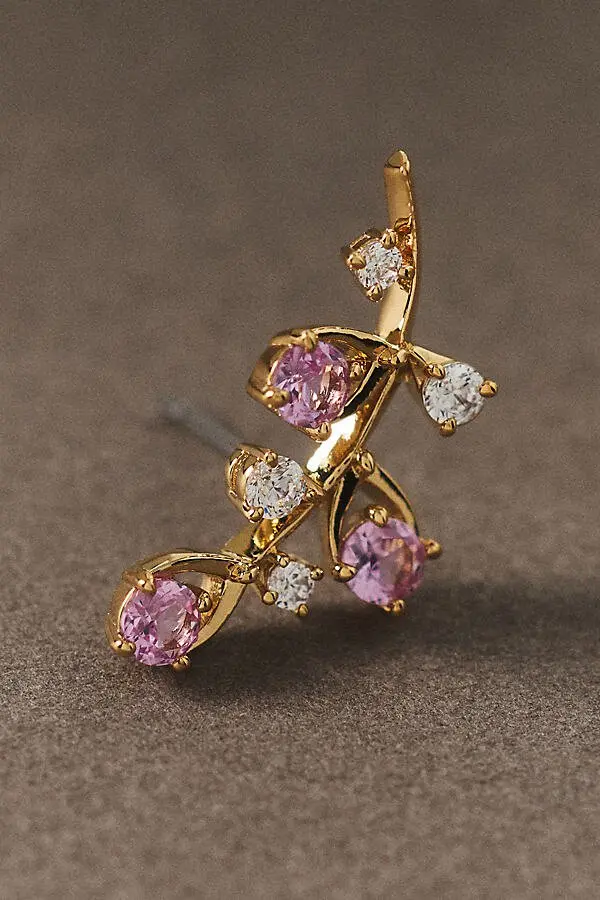 Nadri Adorn Pink Vine Climber Earrings