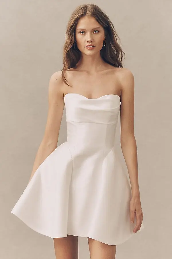 Jenny Yoo Micah Strapless Fit & Flare Mini Dress - Ivory