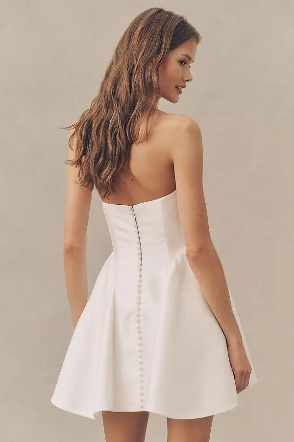 Jenny Yoo Micah Strapless Fit & Flare Mini Dress - Ivory | Editorialist