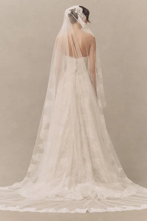 Watters Char Mantilla Cathedral Veil