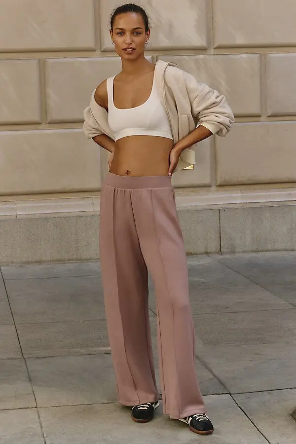 Beyond Yoga Softspring Wide-leg Pants - Rosey Taupe