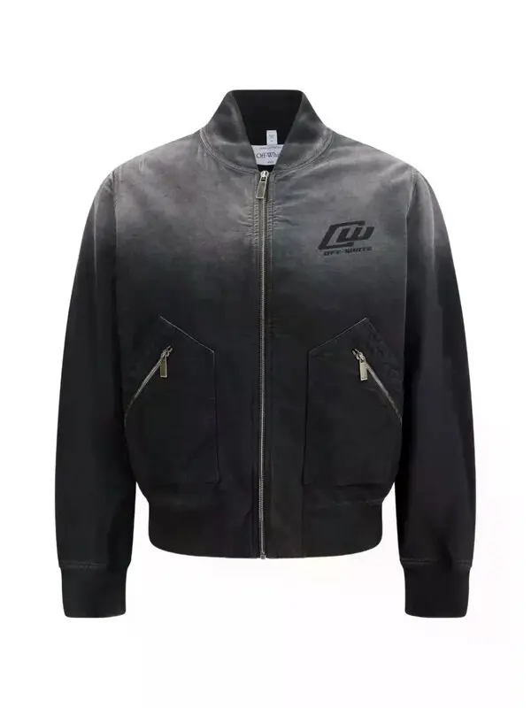 Off-White Logo-print Bomber Jacket - Grey