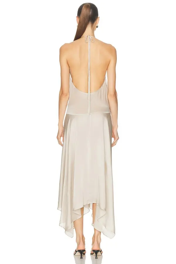 ST. AGNI Silk Handkerchief Halter Dress