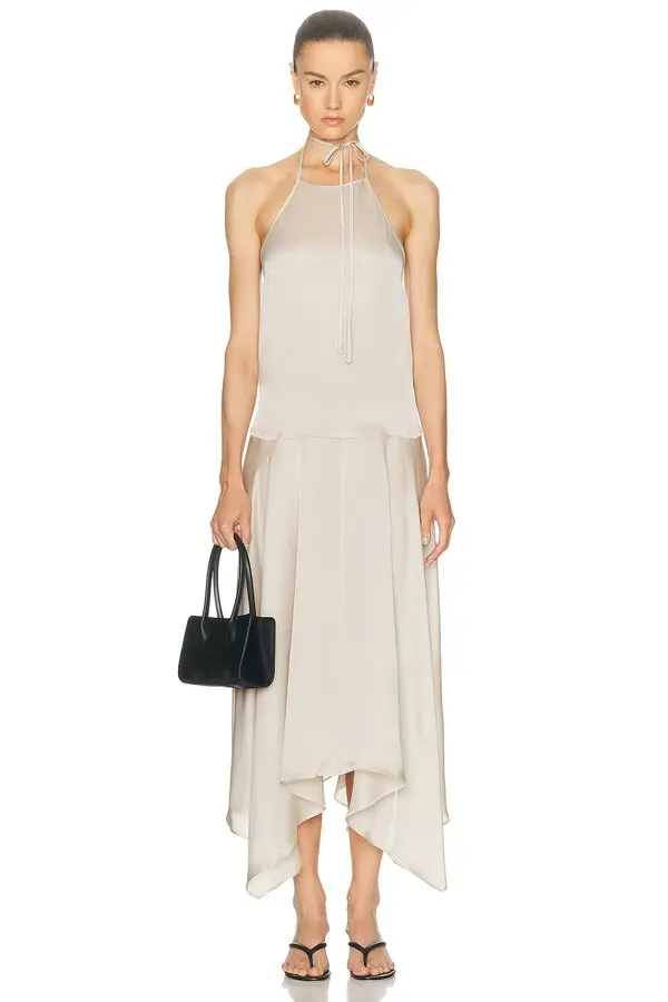 ST. AGNI Silk Handkerchief Halter Dress