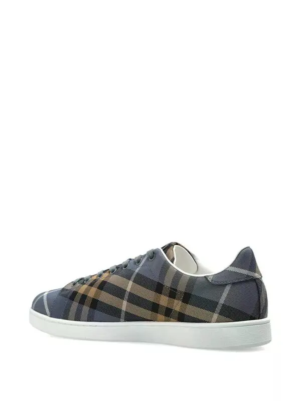Burberry Check-print Lace-up Sneakers - Blue