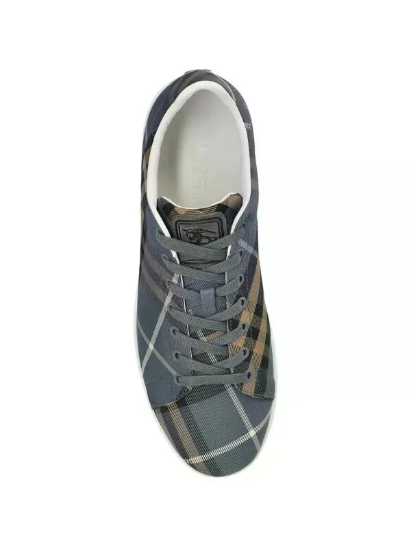 Burberry Check-print Lace-up Sneakers - Blue