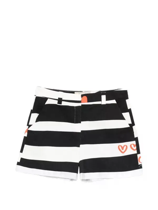 ALESSANDRO ENRIQUEZ Striped Heart-detail Shorts
