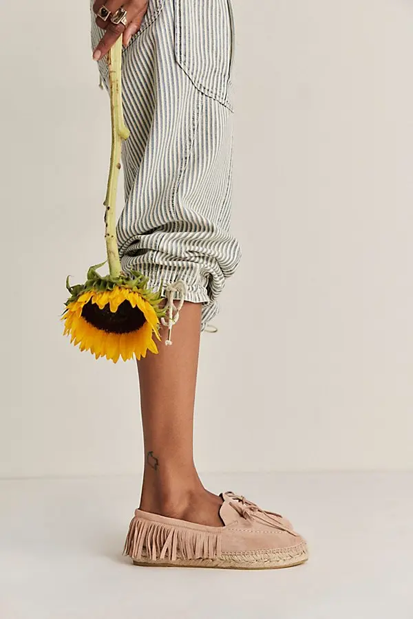 Free People Faraway Fringe Espadrilles - Vachette Suede