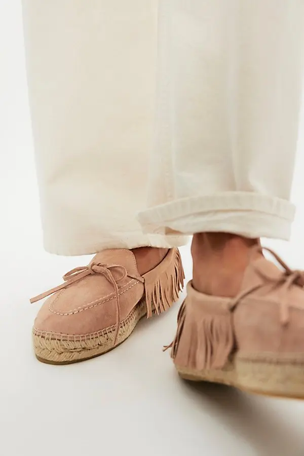 Free People Faraway Fringe Espadrilles - Vachette Suede