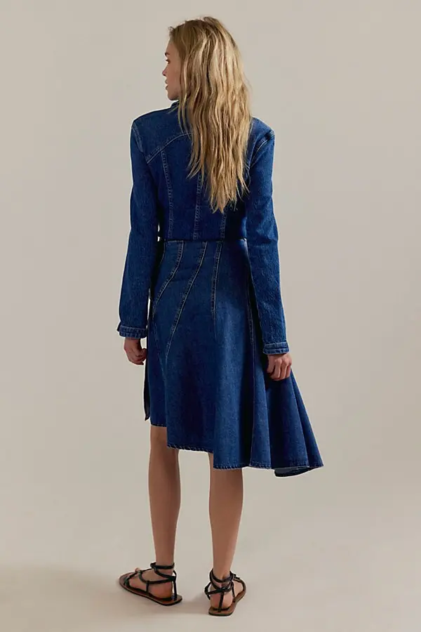 Free People We The Free Off Beat Denim Midi Skirt