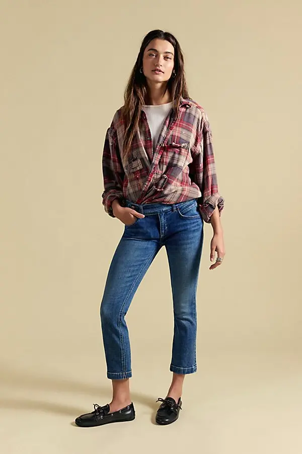 Free People We The Free Revival Low-rise Cropped Jeans - Treasured Blue