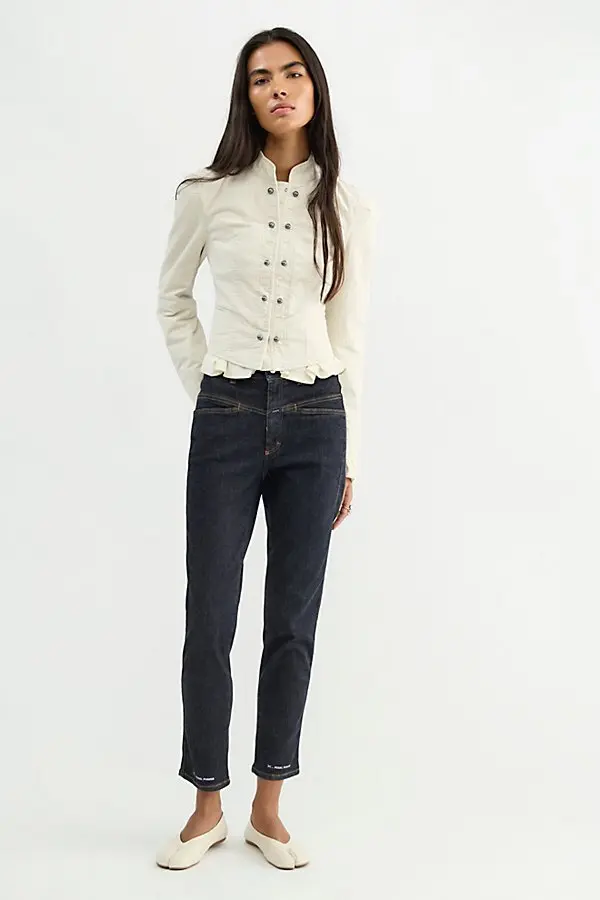 Closed Pedal Pusher Jeans - Rinse