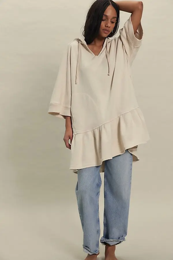 Free People We The Free Lilly Tunic Sweatshirt - Tea