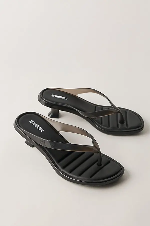 Melissa Flip Flop Kitten Heels - Smoke