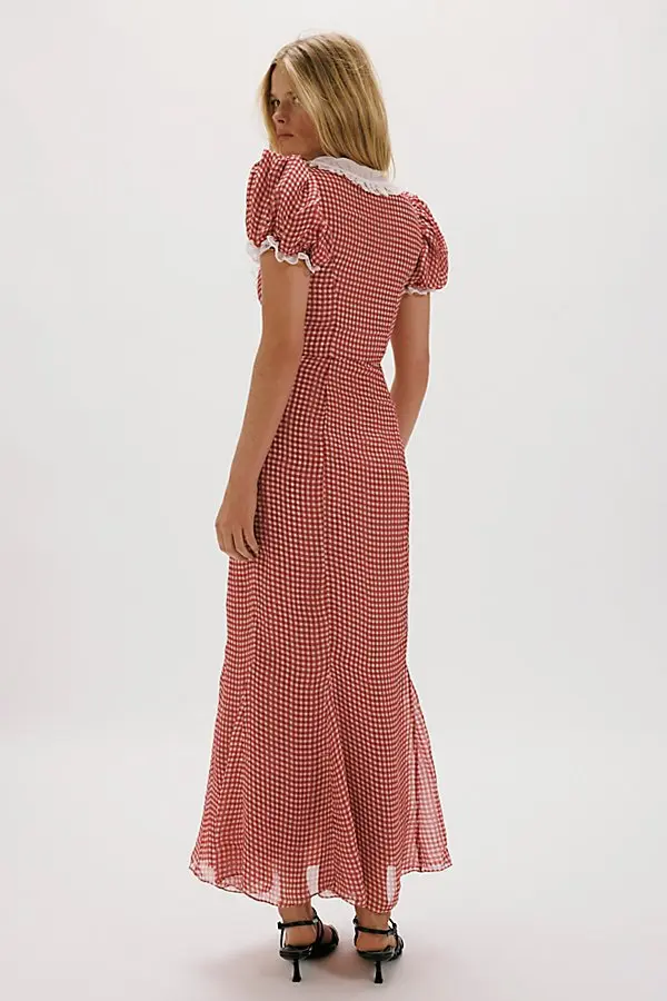 For Love & Lemons Bradford Gingham Maxi Dress