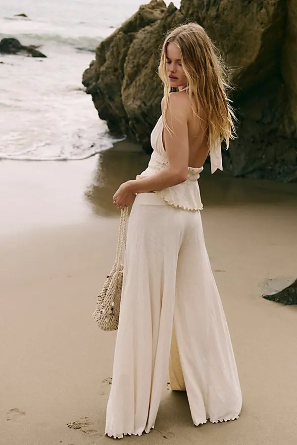 Free People Breezy Halter Top And Wide-leg Pant Set