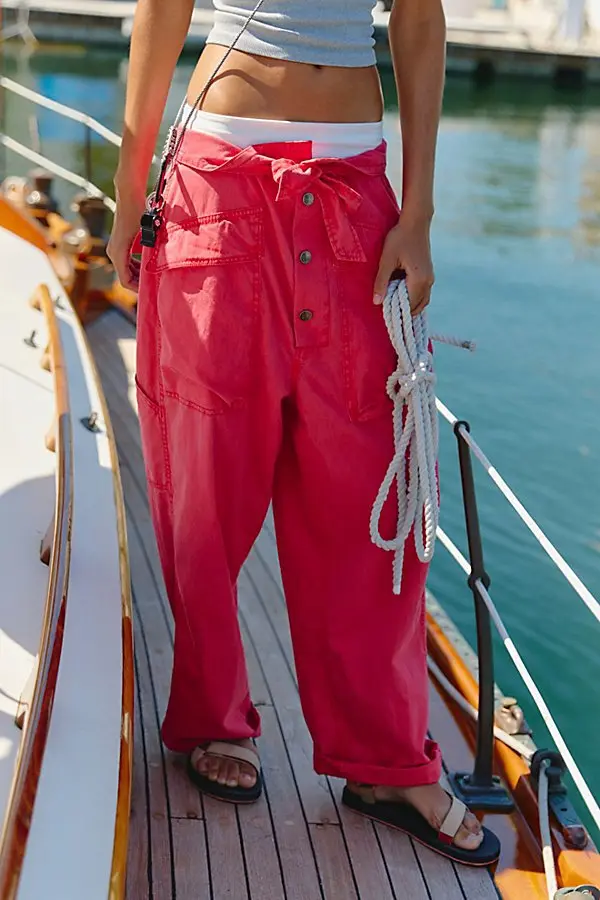 Free People Fisherman Pants - Grapefruit Crush