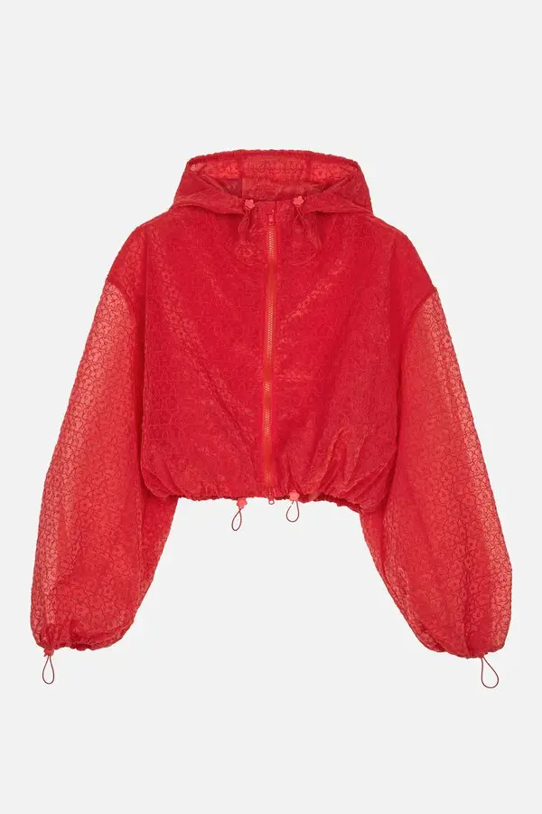 Cecilie Bahnsen Aisha Jacket With Floral Embroidery - Rosso