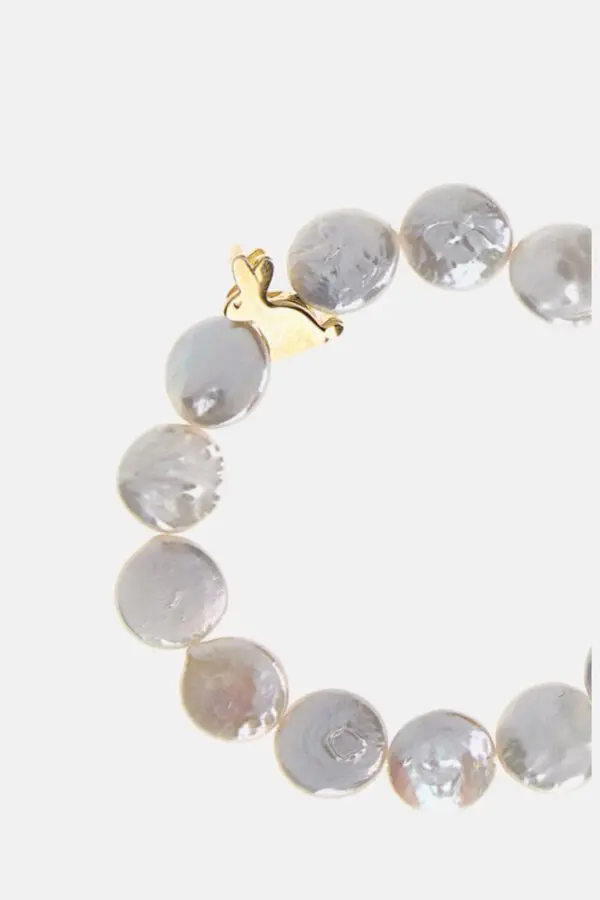 ALIITA Pearl Bracelet With Gold Rabbit - Bianco