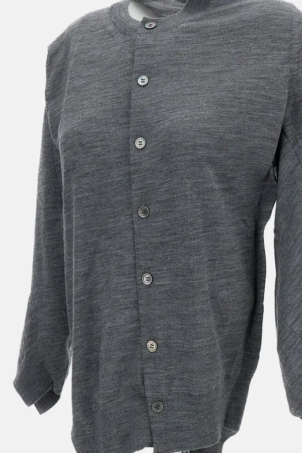 Junya Watanabe Fine Wool Crew-neck Cardigan - Grey