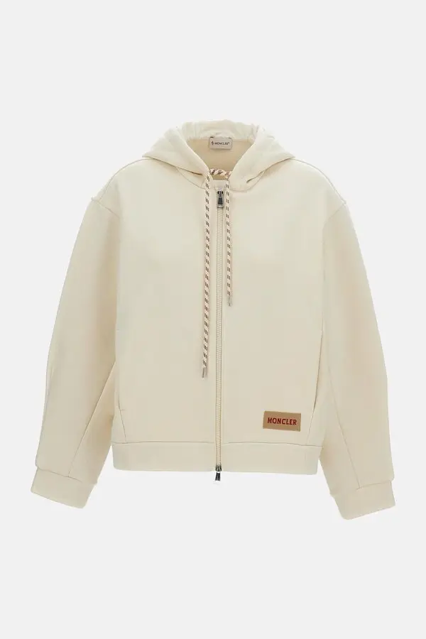 Moncler Cotton Zip-up Hoodie - White