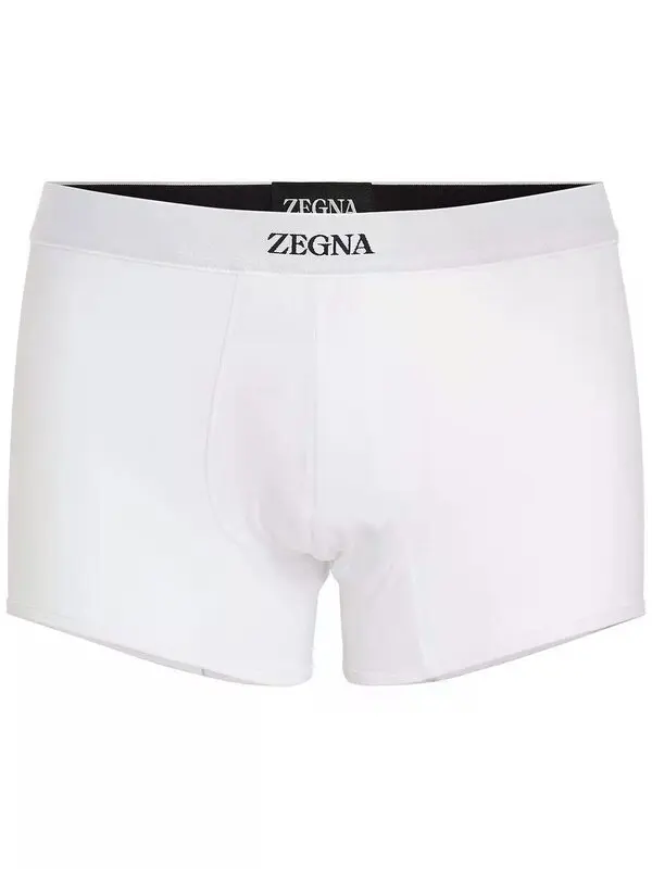 Zegna Waistband-logo Cotton Boxers - White