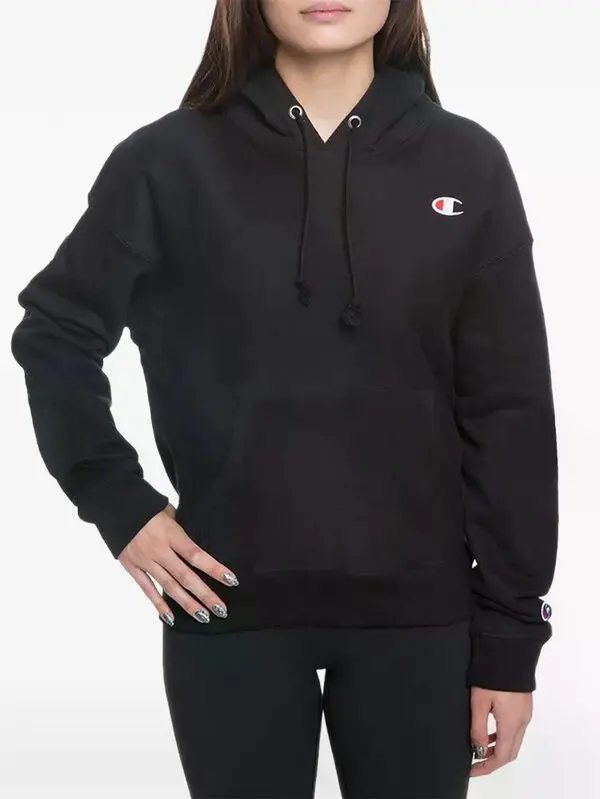 Champion Embroidered Logo Hoodie - Black