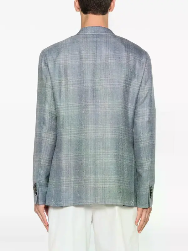 Canali Checked Two-button Blazer - Blue