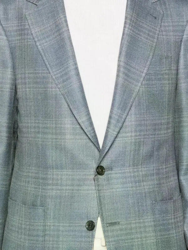 Canali Checked Two-button Blazer - Blue