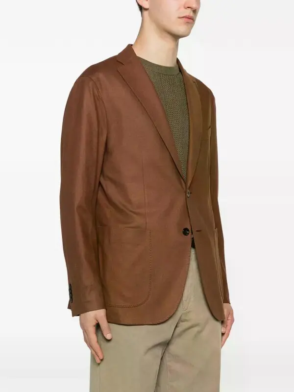 Boglioli Notched Cotton Blazer - Brown