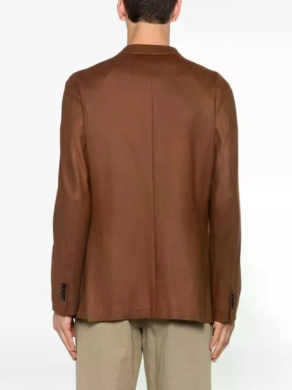 Boglioli Notched Cotton Blazer - Brown