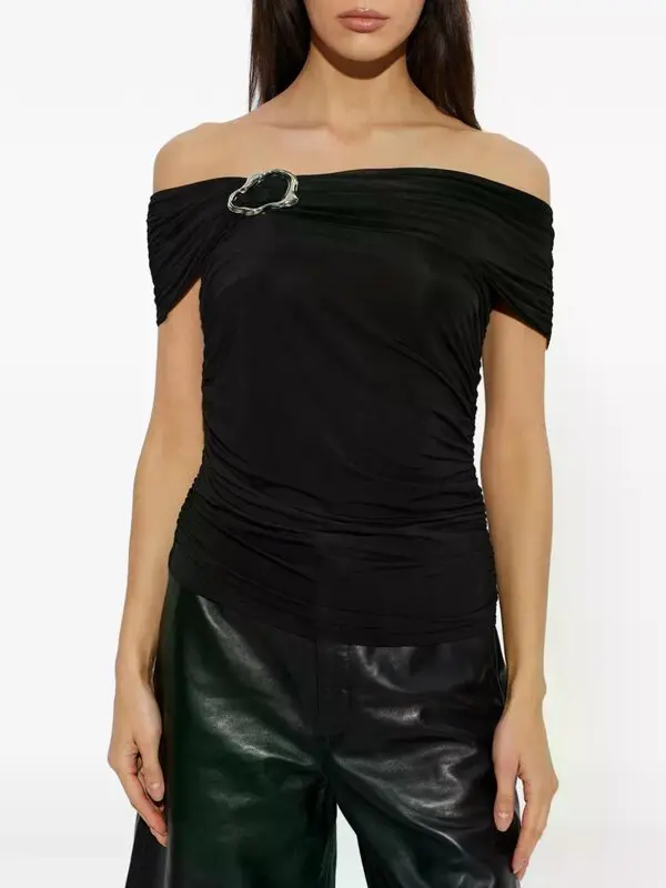 GESTUZ Laily Off-shoulder Top - Black