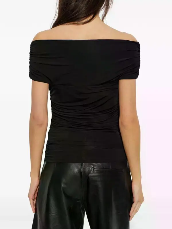 GESTUZ Laily Off-shoulder Top - Black