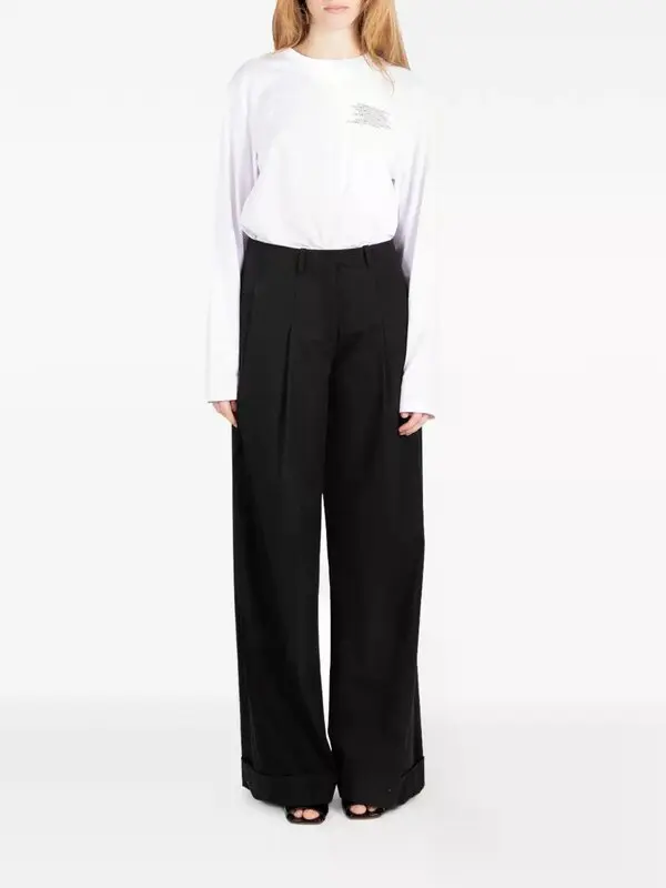SOCIETE ANONYME Pleated Wide Leg Trousers