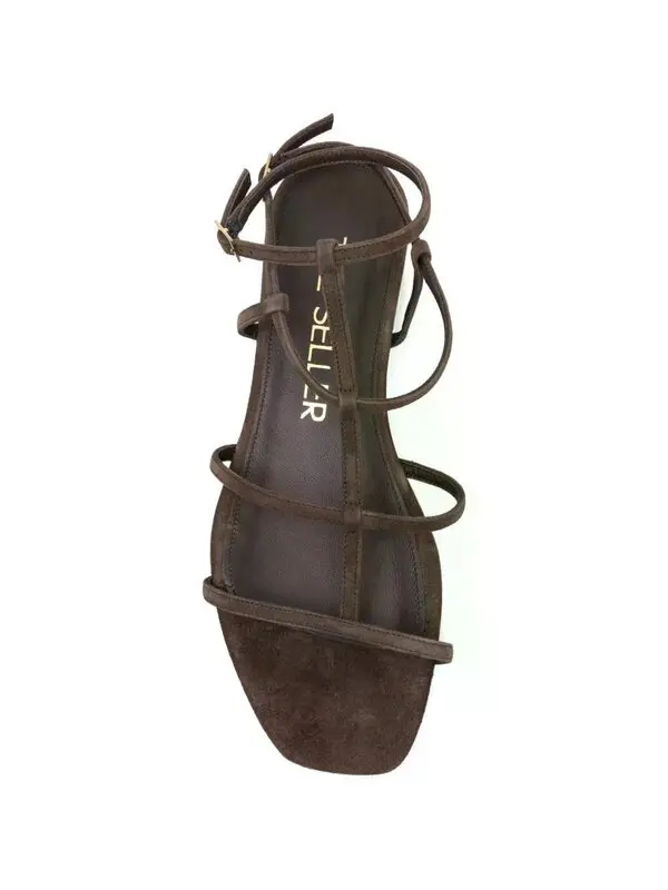 THE SELLER T-bar Suede Sandals - Brown