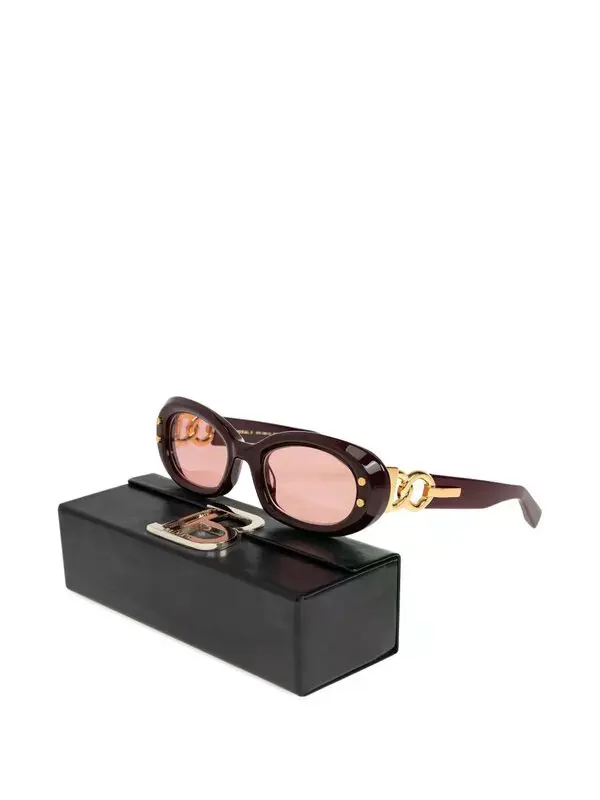 Balmain Chain-detail Sunglasses - Red